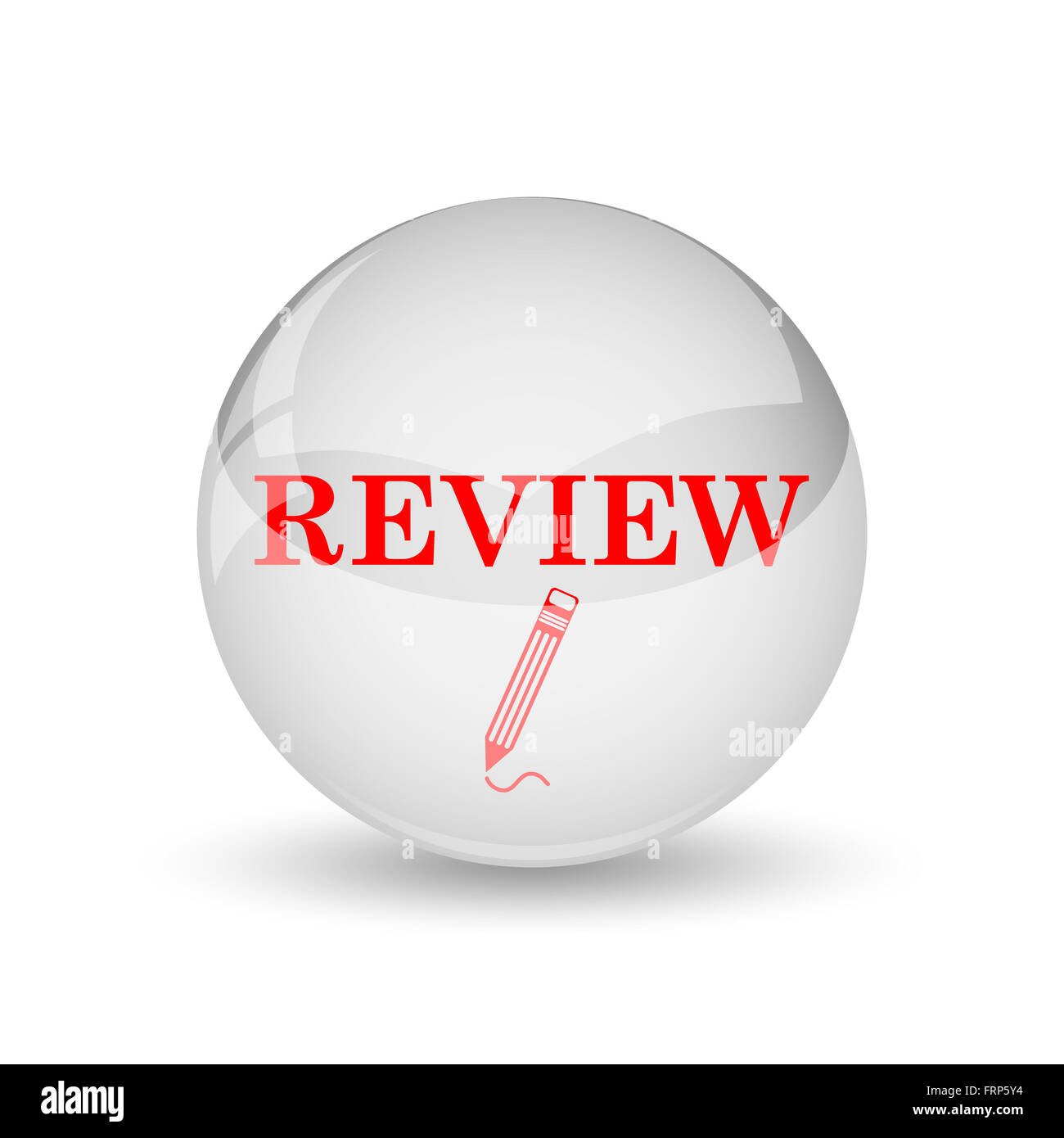 Review icon. Internet button on white background Stock Photo - Alamy