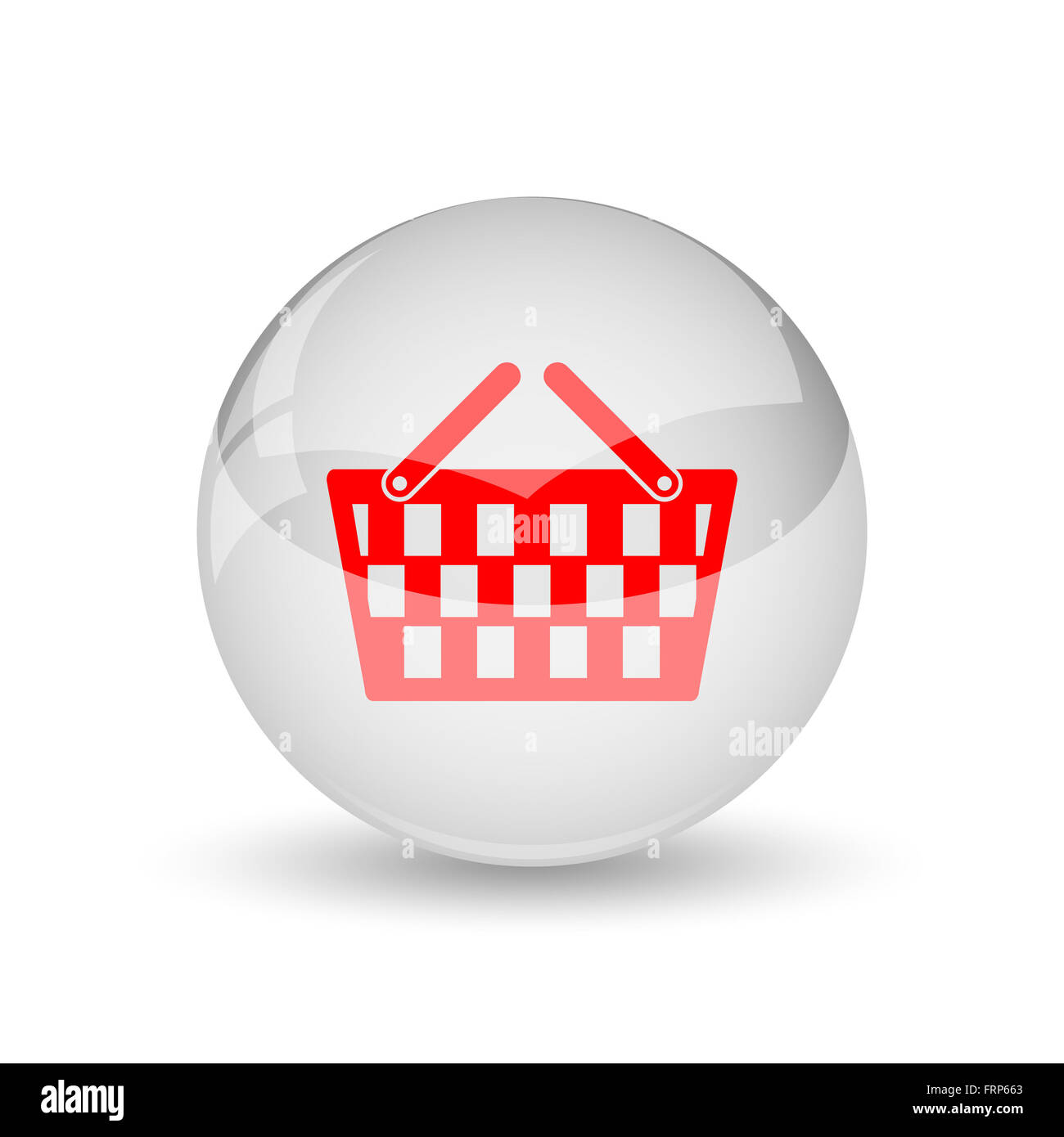 Shopping basket icon. Internet button on white background Stock Photo ...