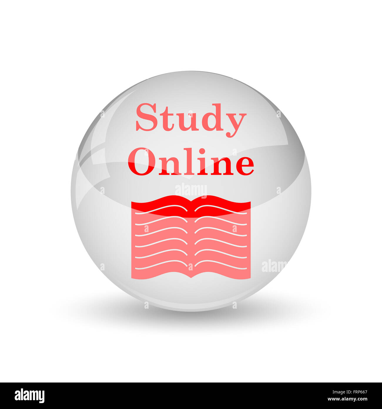 Study online icon. Internet button on white background Stock Photo - Alamy