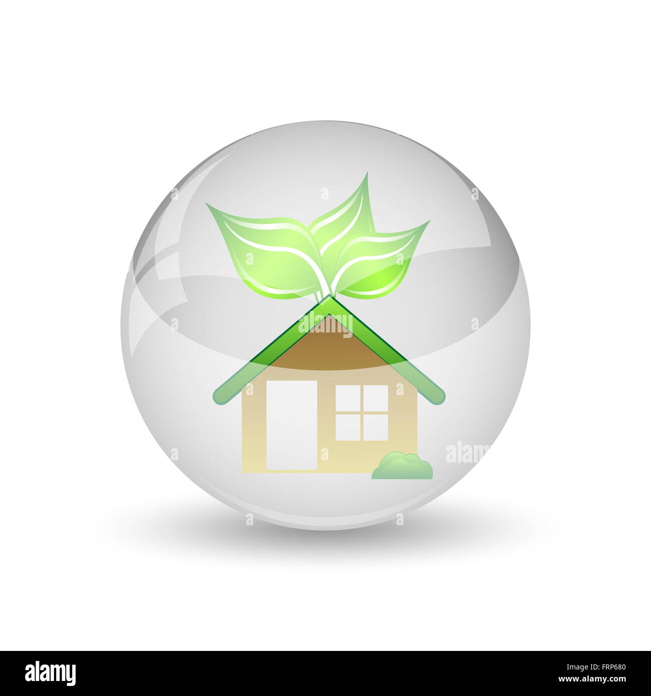 Eco house icon. Internet button on white background Stock Photo - Alamy