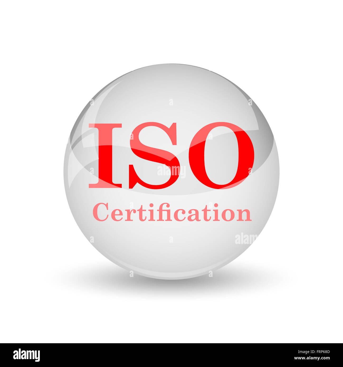 ISO certification icon. Internet button on white background Stock Photo ...