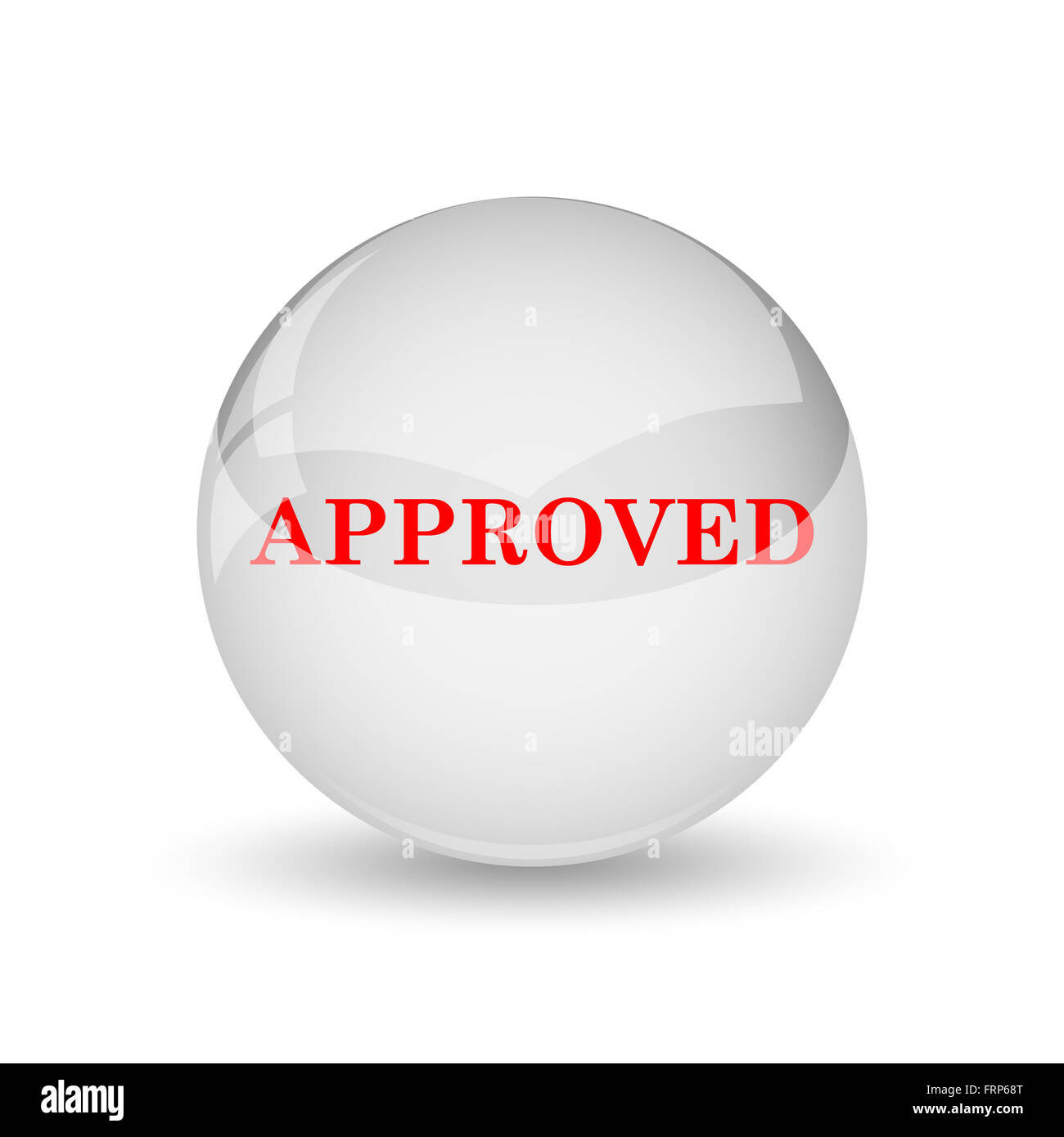Approved icon. Internet button on white background Stock Photo - Alamy