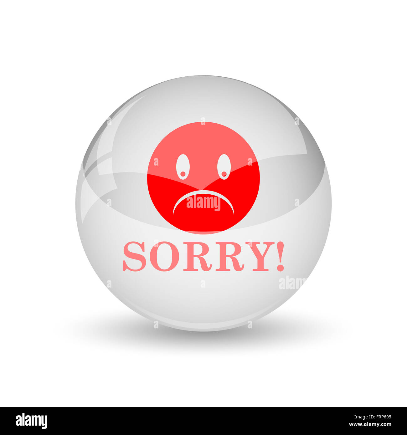Sorry icon. Internet button on white background Stock Photo - Alamy