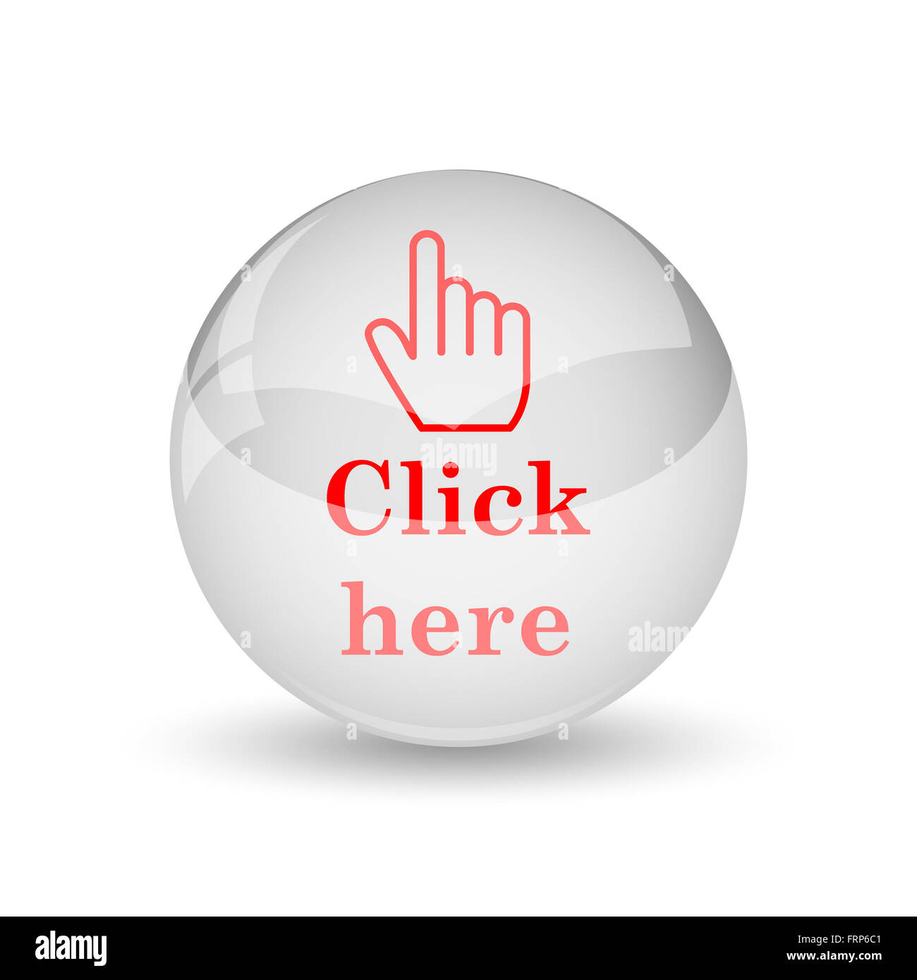 Click here icon. Internet button on white background Stock Photo - Alamy