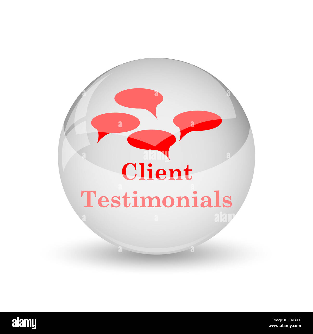 Client testimonials icon. Internet button on white background Stock ...