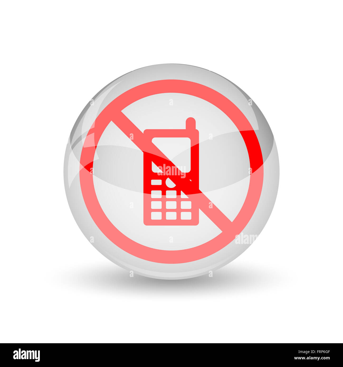 Mobile phone restricted icon. Internet button on white background Stock ...