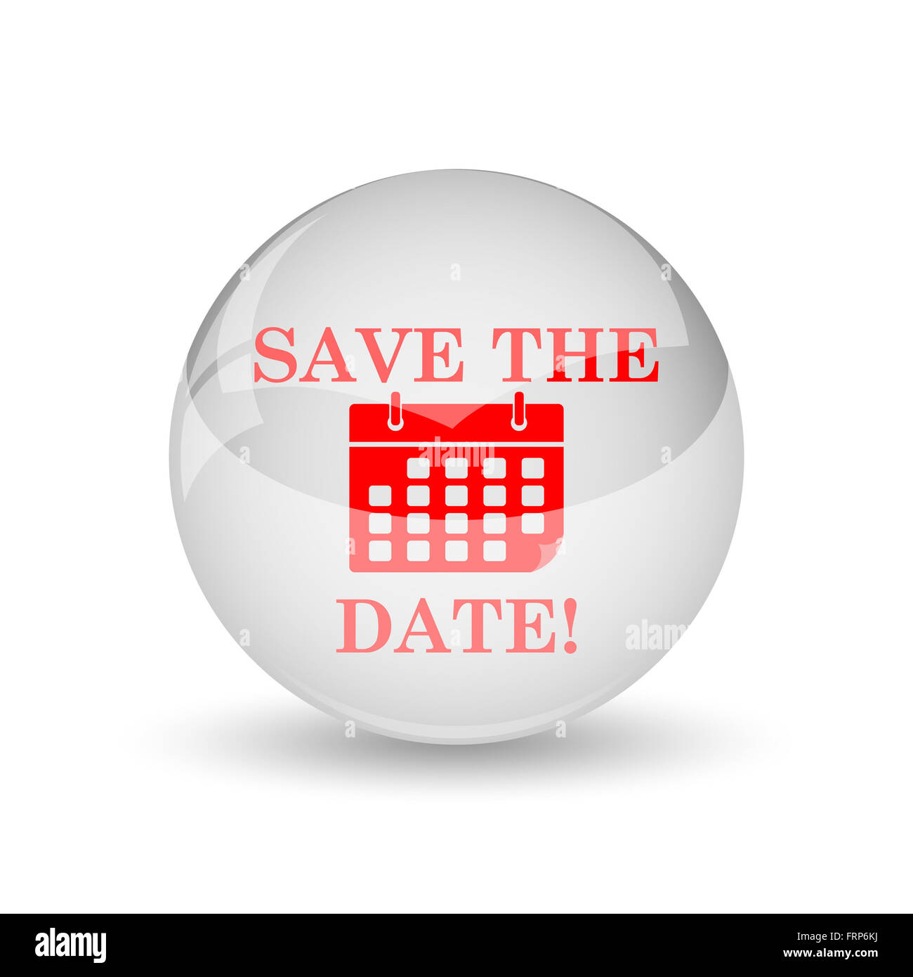 Save the date icon. Internet button on white background Stock Photo - Alamy