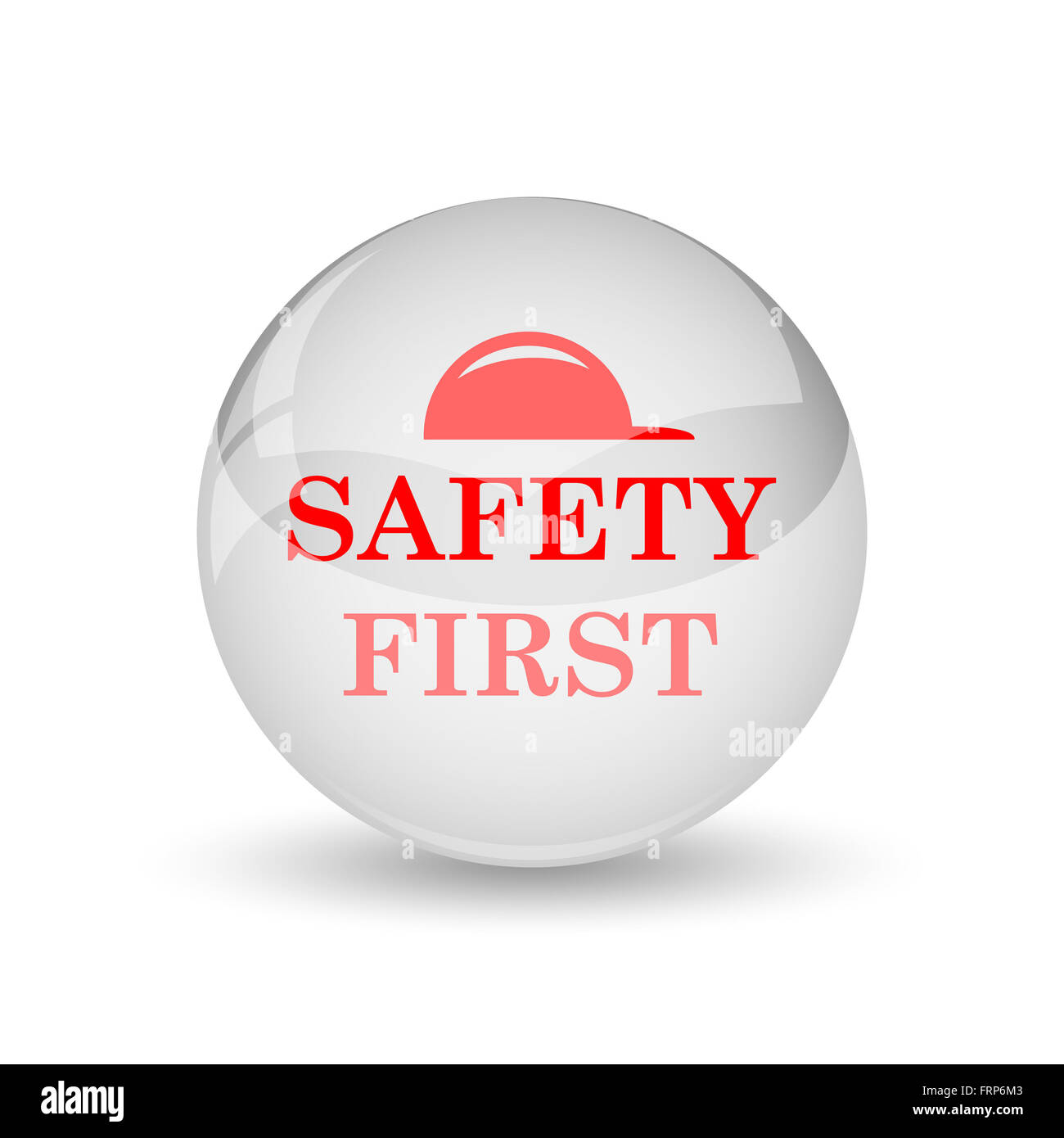 Safety first icon. Internet button on white background Stock Photo - Alamy