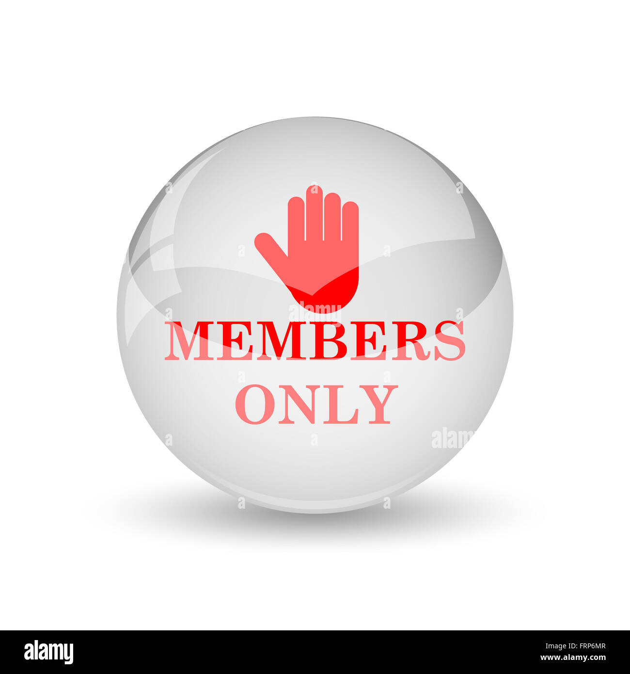 Members only icon. Internet button on white background Stock Photo - Alamy