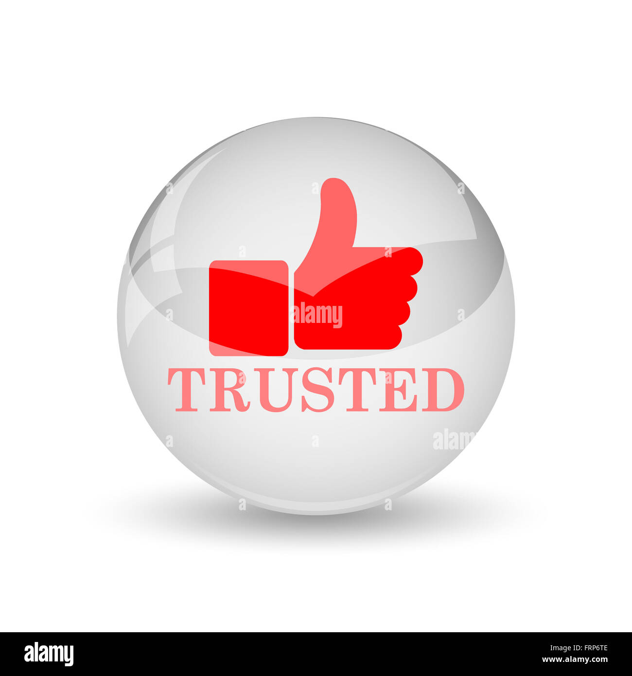 Trusted icon. Internet button on white background Stock Photo - Alamy