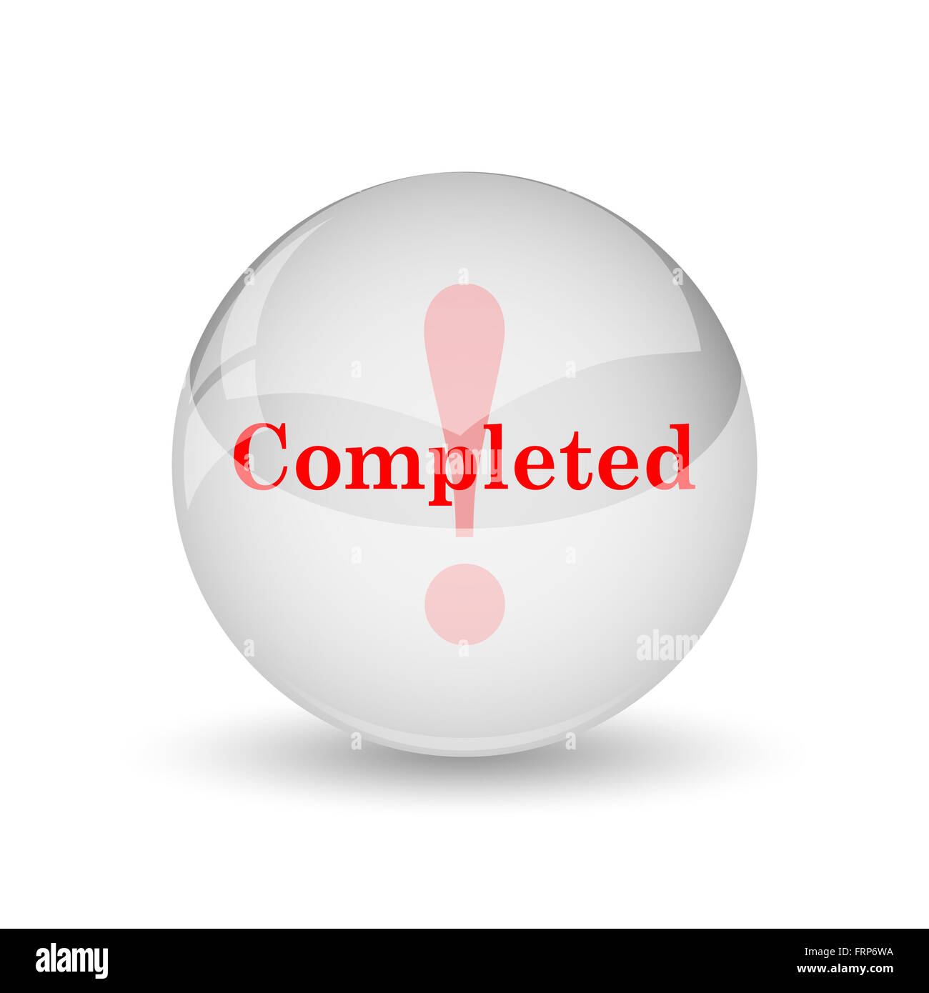 Completed icon. Internet button on white background Stock Photo - Alamy