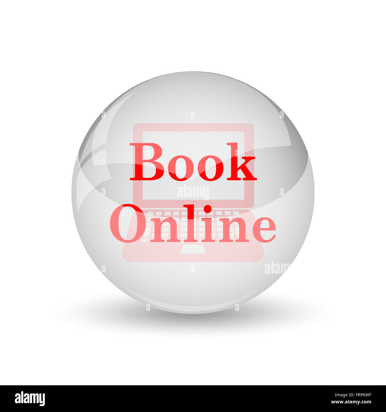 Book online icon. Internet button on white background Stock Photo - Alamy