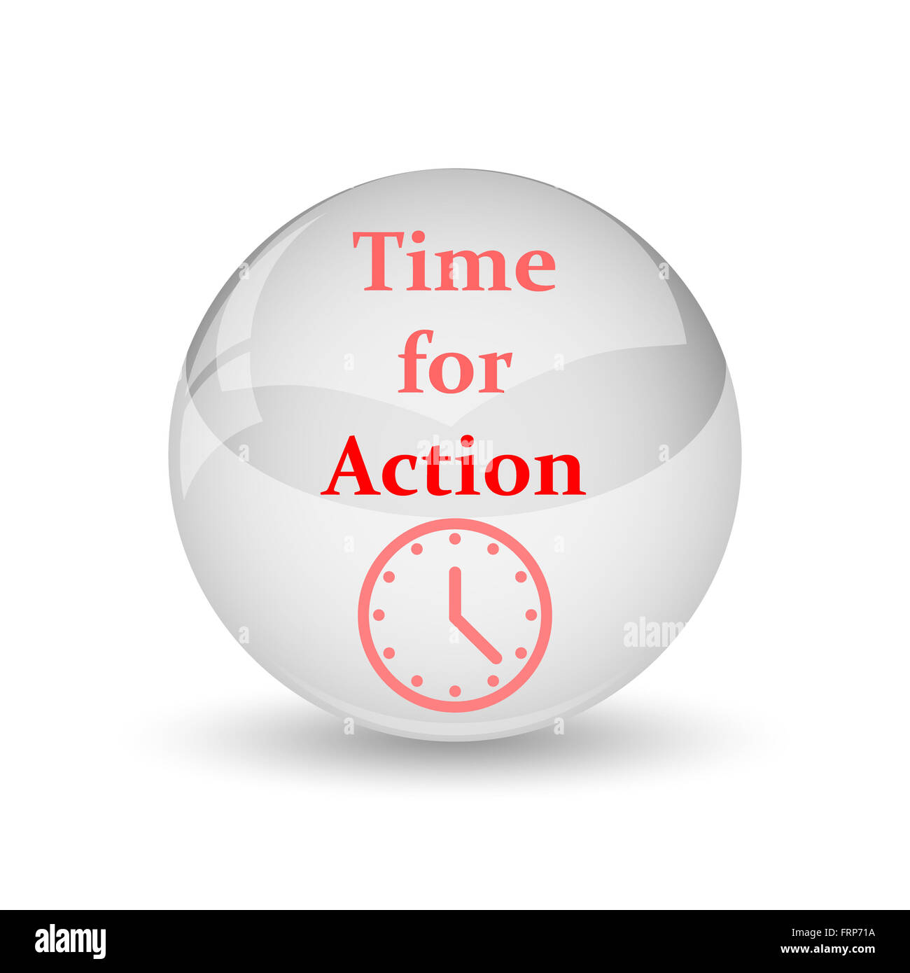Time for action icon. Internet button on white background Stock Photo ...