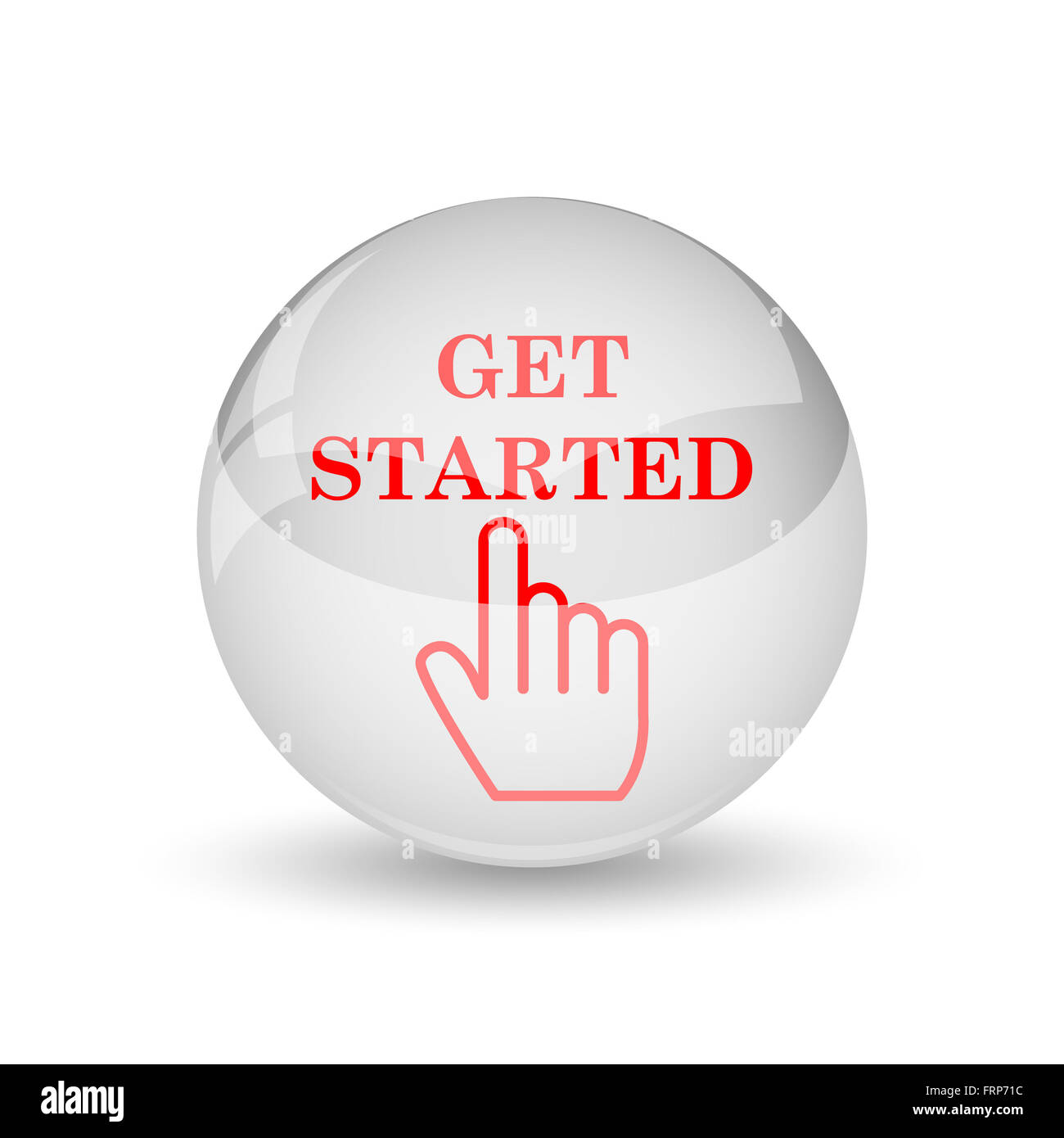 Get started icon. Internet button on white background Stock Photo - Alamy