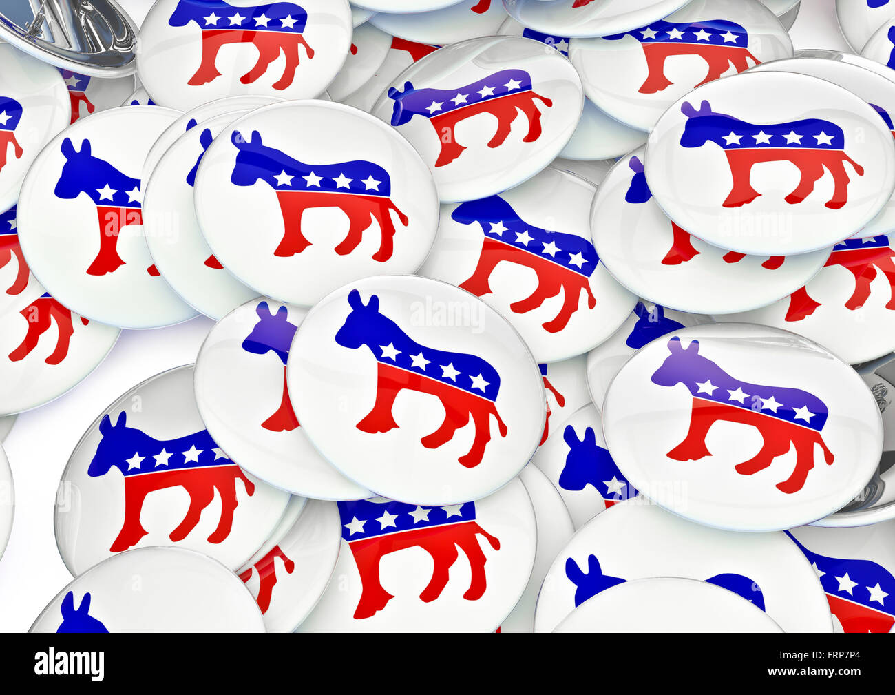 Democrat badges / 3D render of metallic badges with democratic party ...