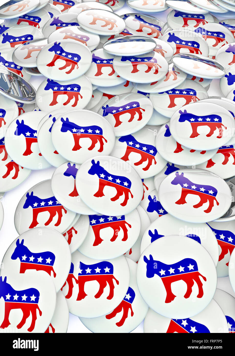 Democrat badges / 3D render of metallic badges with democratic party ...