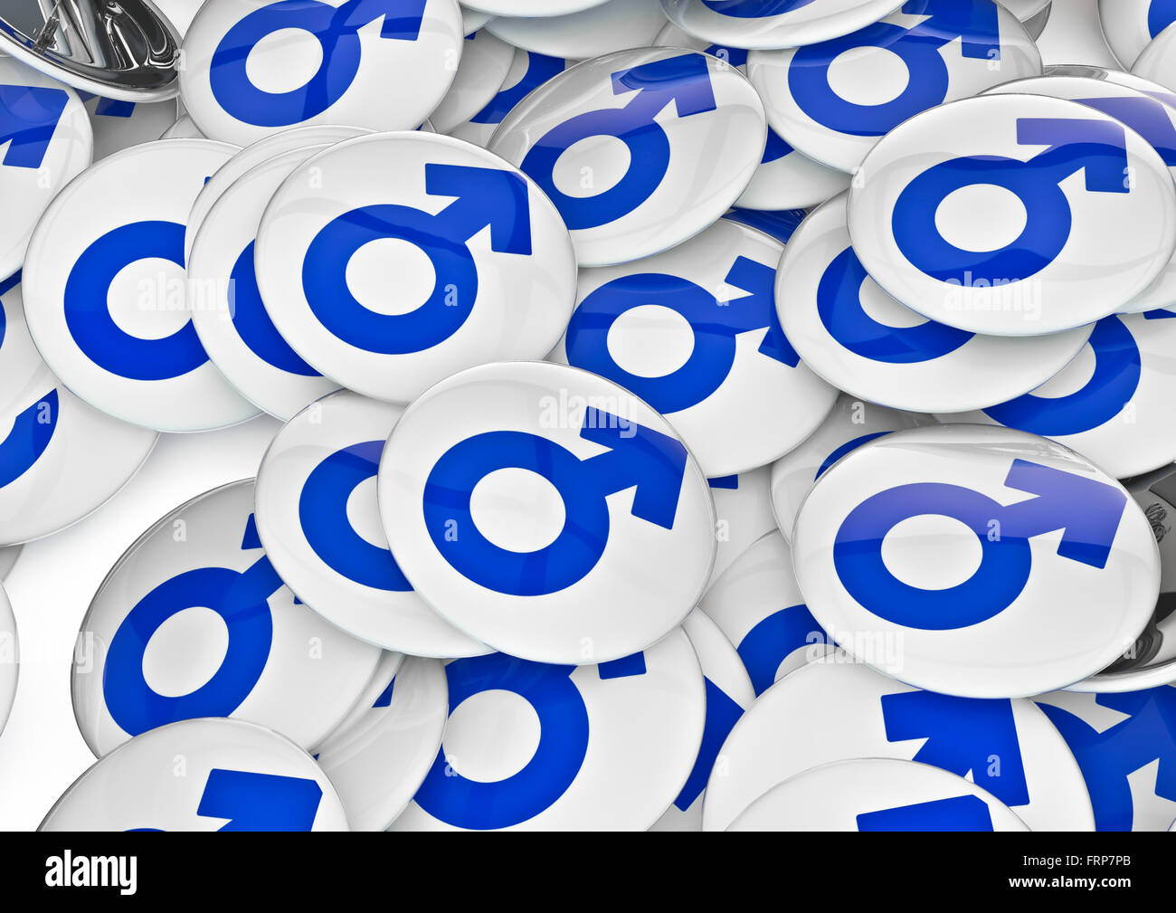 Male badges / 3D render of metallic badges with male gender symbol ...