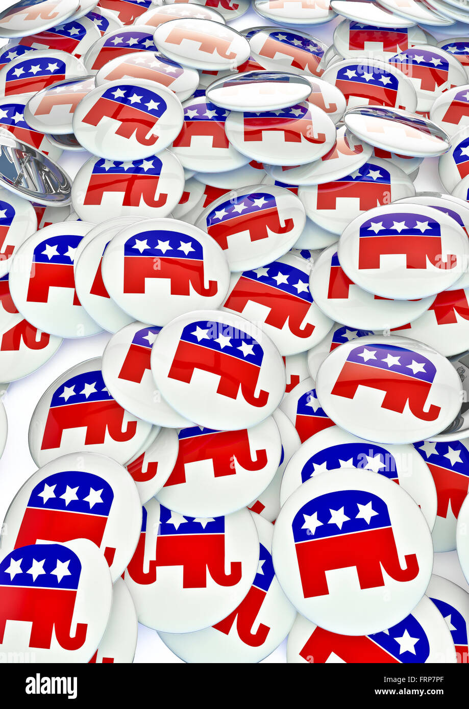 Republican badges / 3D render of metallic badges with republican party ...