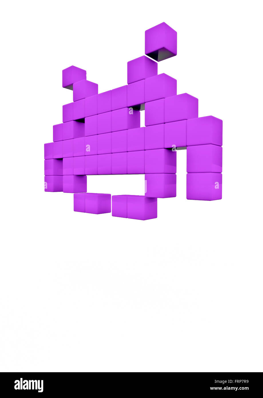 Space invader / 3D render of pixelated space invader Stock Photo - Alamy