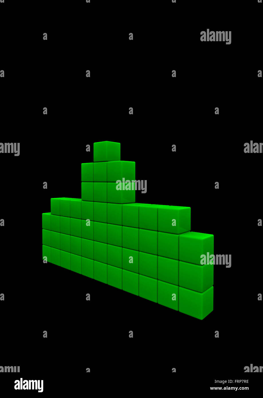 Space invader / 3D render of pixelated space invader Stock Photo - Alamy