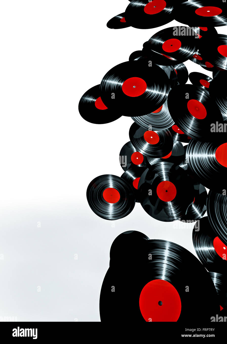Lots of vinyl records / 3D render of vinyl records Stock Photo - Alamy