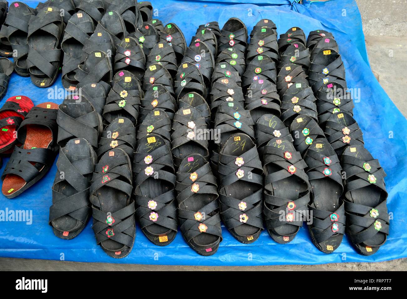 Typical sandals -- Market in HUANCABAMBA. Department of Piura .PERU ...