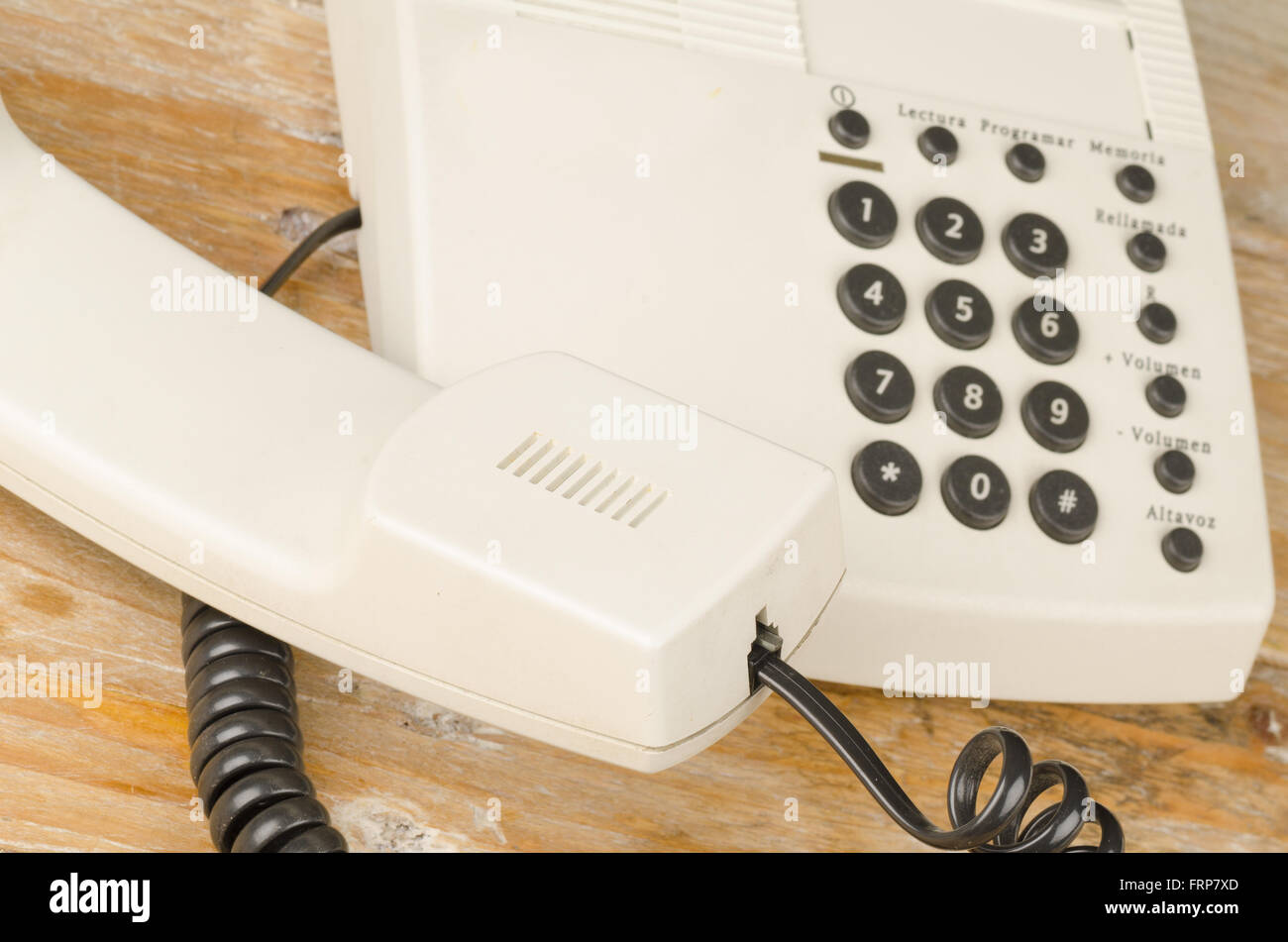 Traditional phone receiver with handset and cord Stock Photo - Alamy