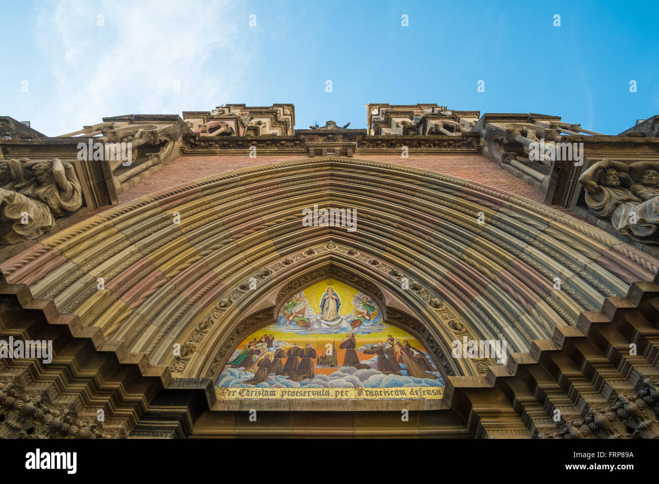 Neo gothic portico of Iglesia de los Capuchinos, Cordoba, Argentina ...