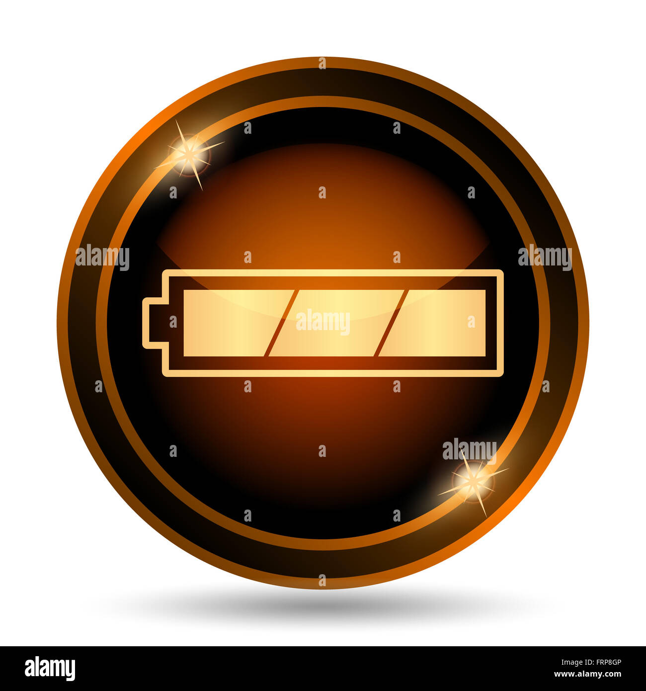 Fully charged battery icon. Internet button on white background Stock ...