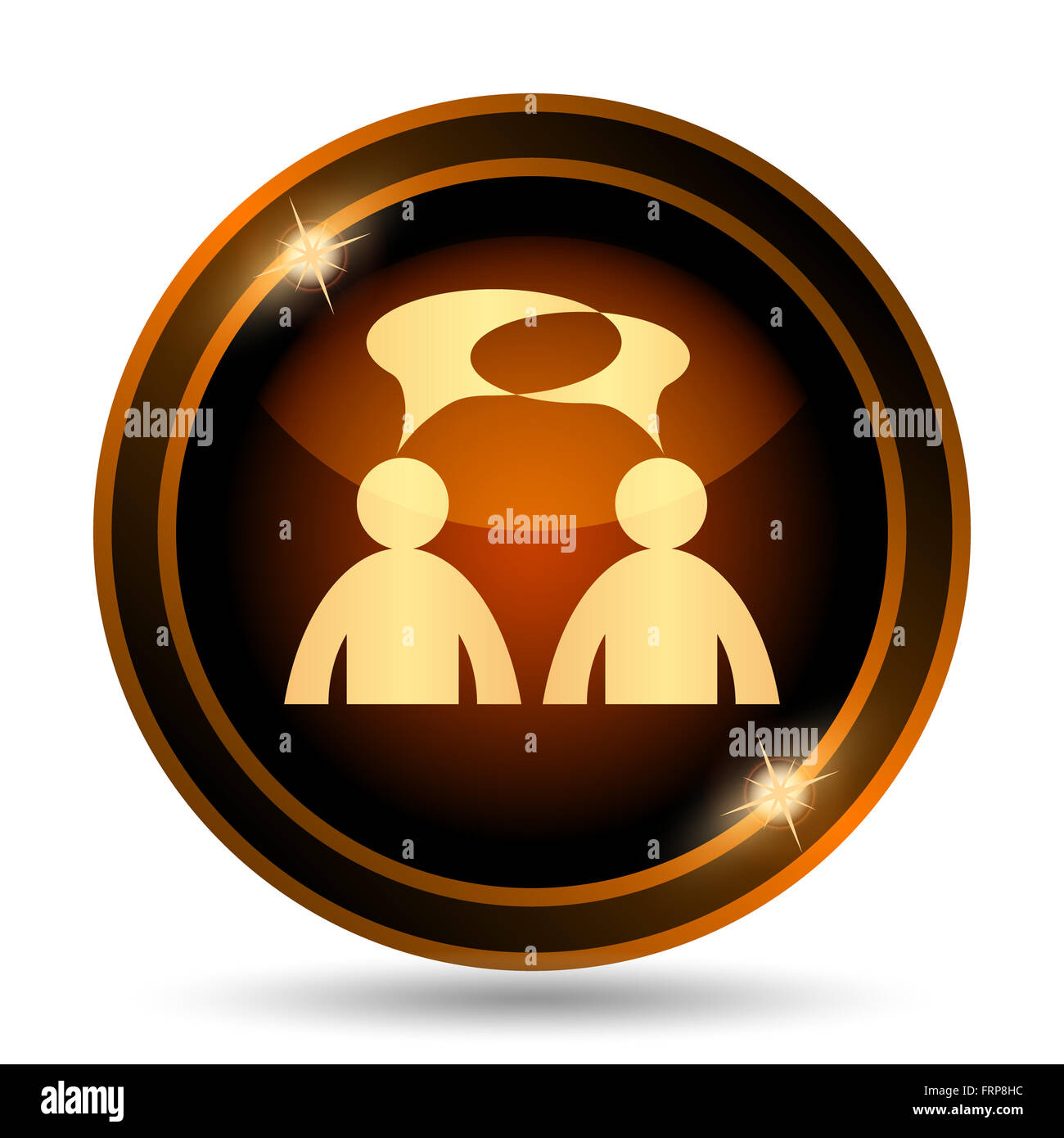 Comments icon. Internet button on white background. - men with bubbles ...