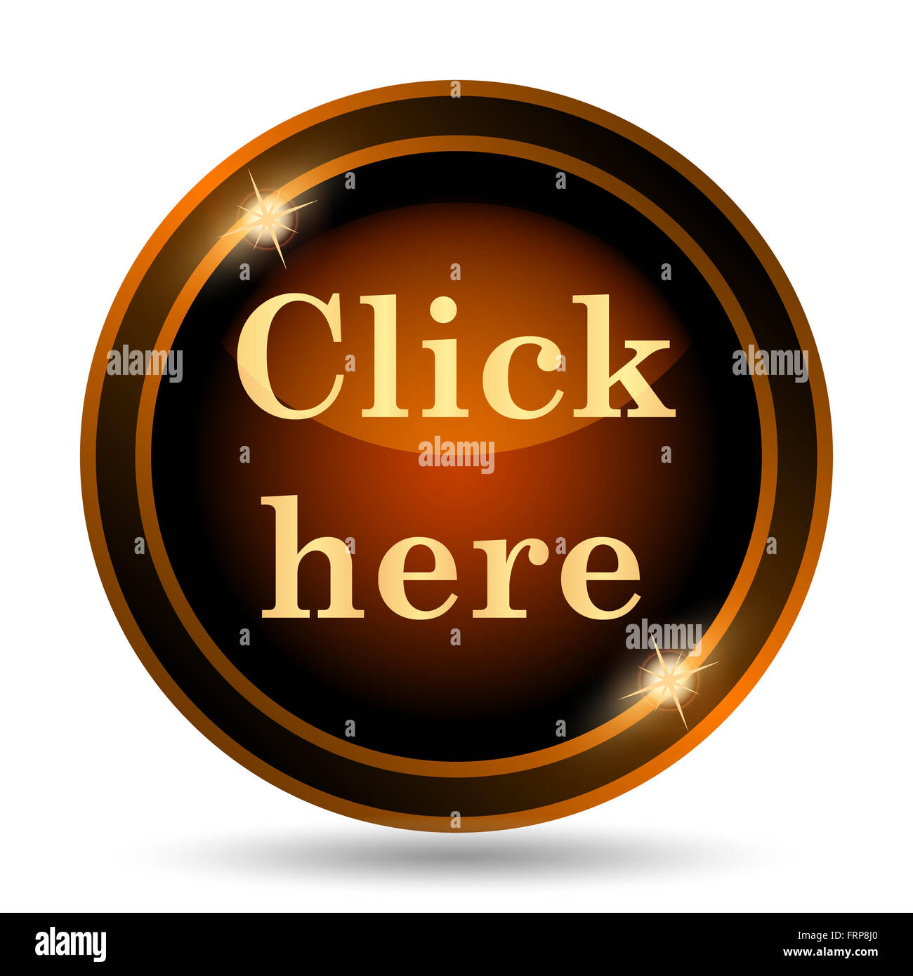 Click here icon. Internet button on white background Stock Photo - Alamy