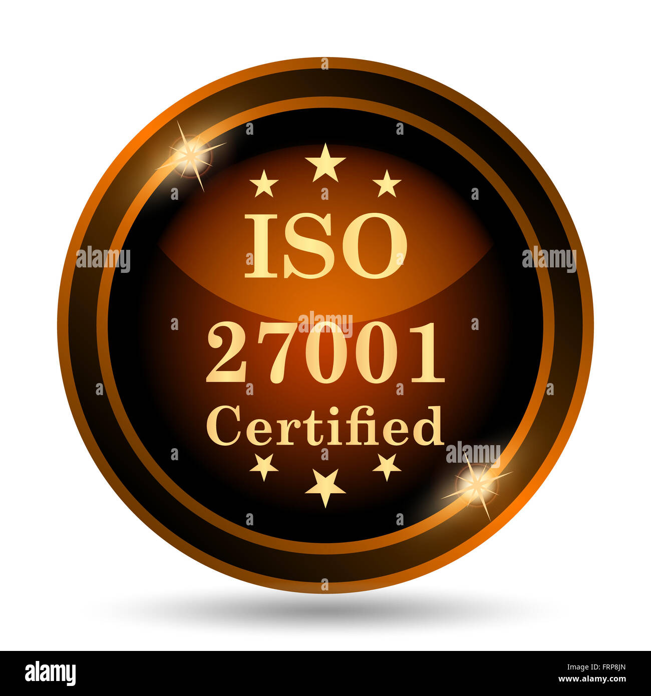 ISO 27001 icon. Internet button on white background Stock Photo - Alamy