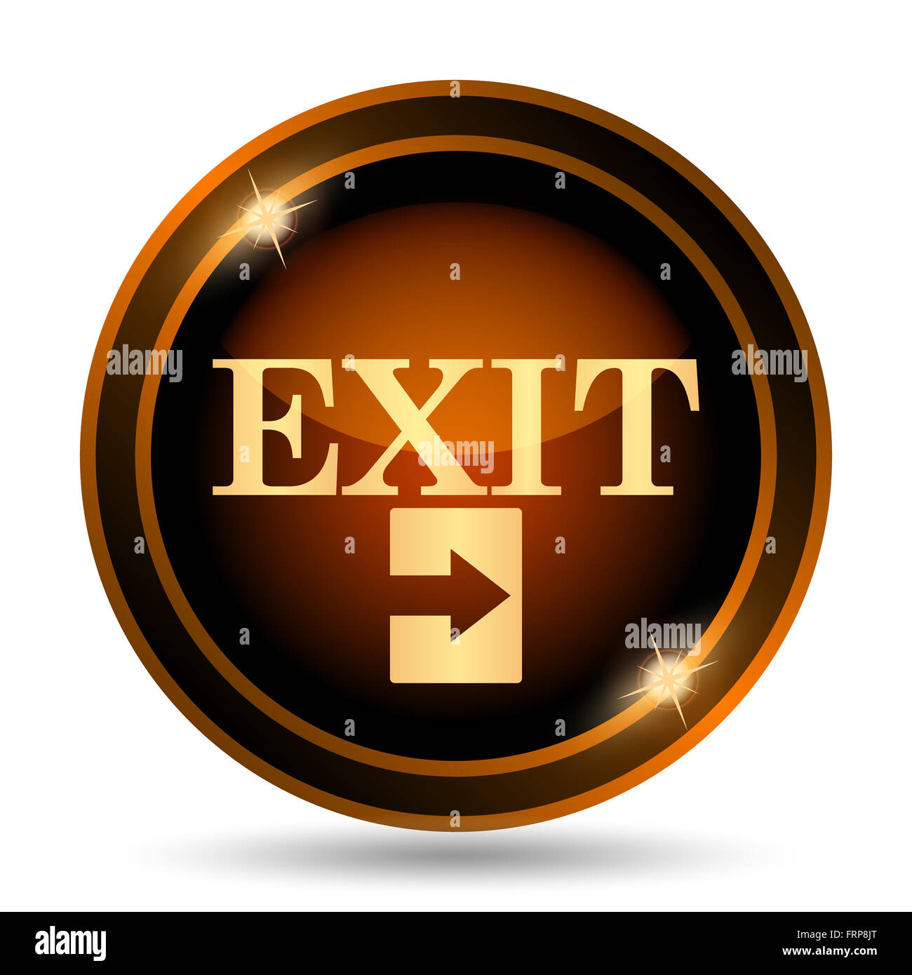 Exit icon. Internet button on white background Stock Photo - Alamy