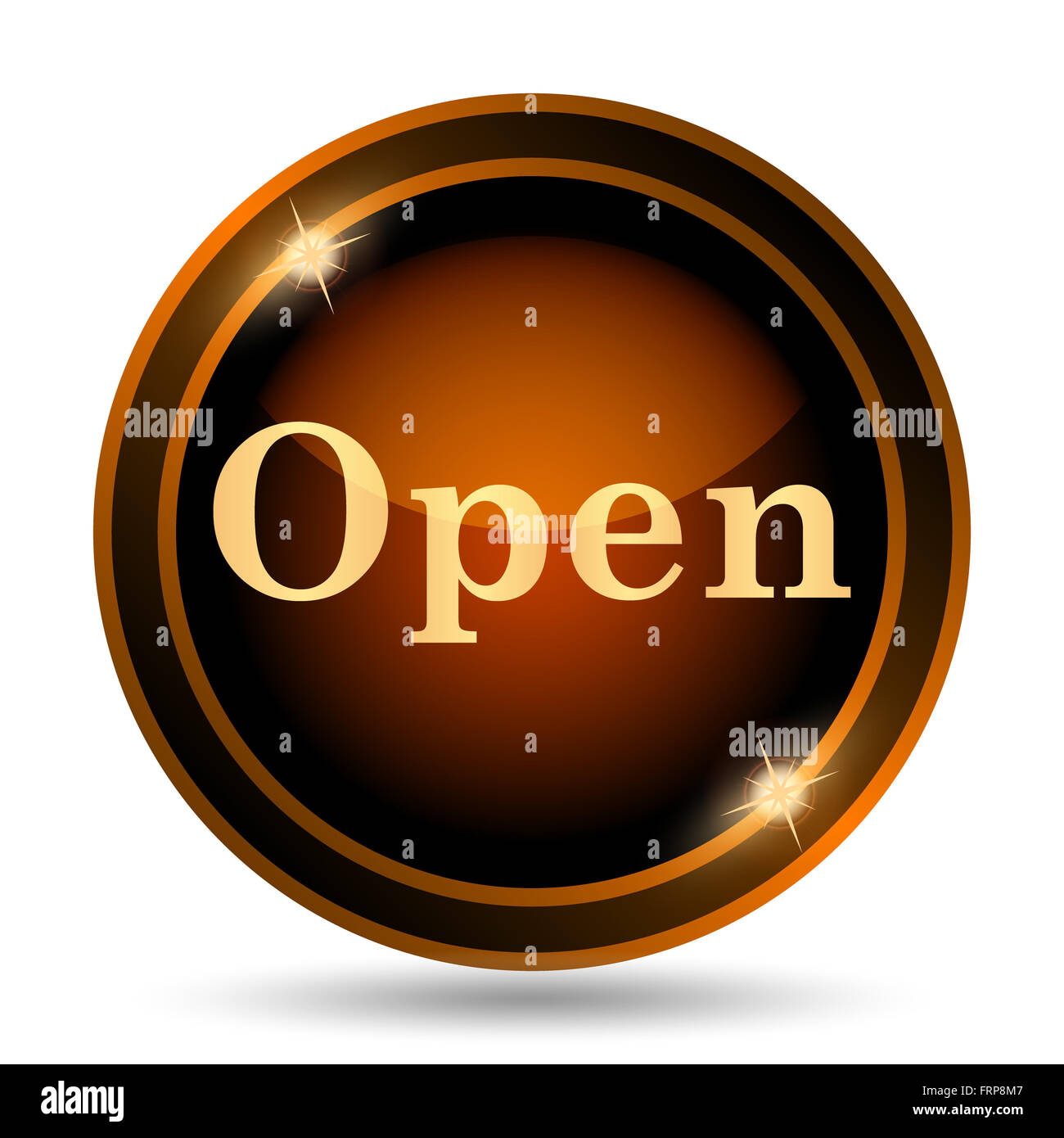 Open icon. Internet button on white background Stock Photo - Alamy