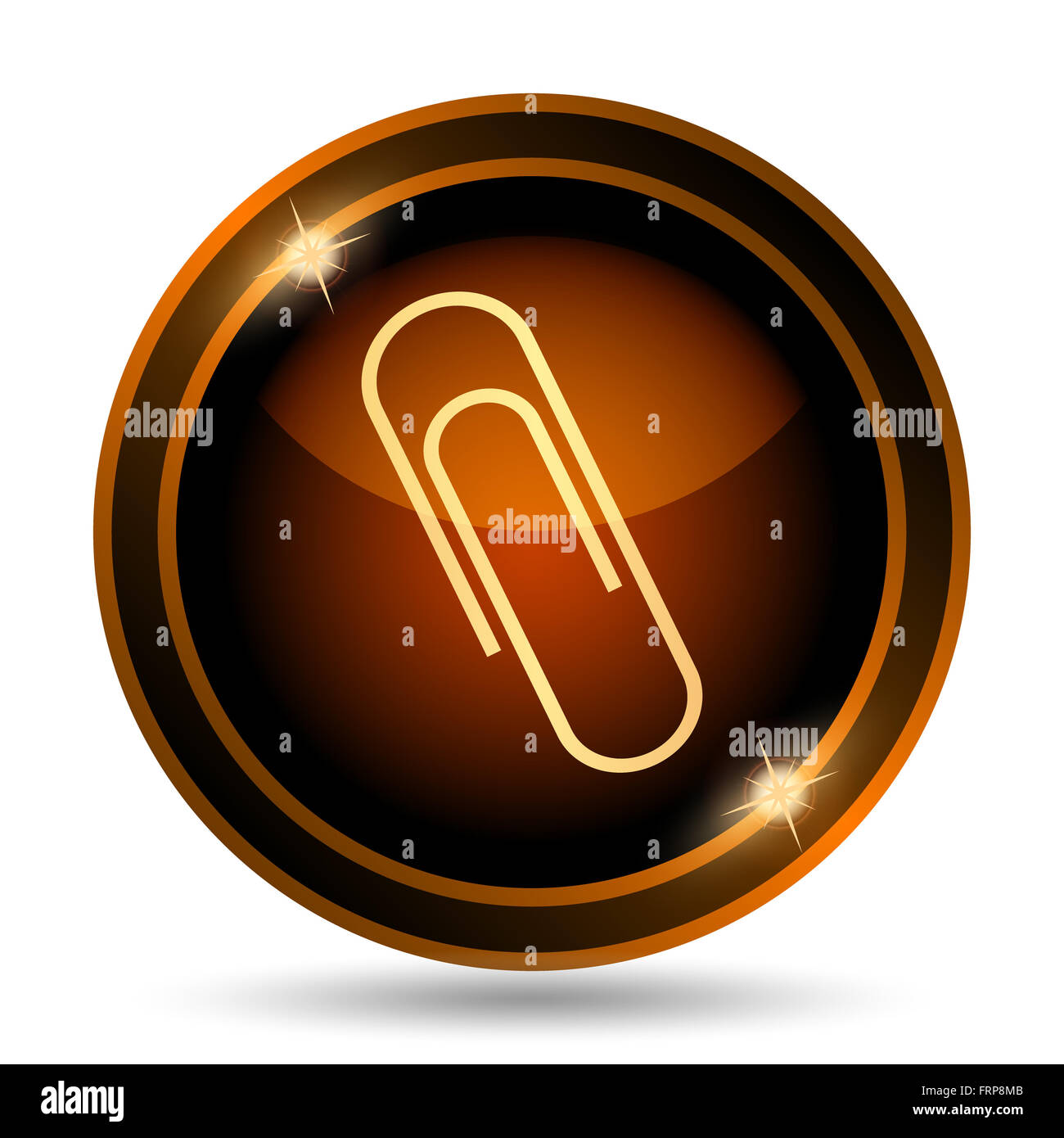 Paperclip icon. Internet button on white background Stock Photo - Alamy