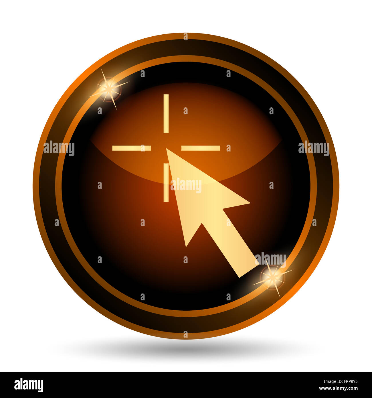 Click here icon. Internet button on white background Stock Photo - Alamy