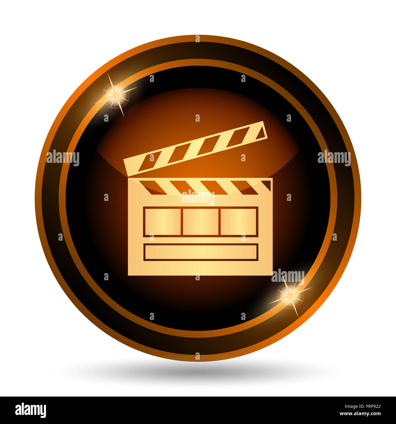 Movie icon. Internet button on white background Stock Photo - Alamy