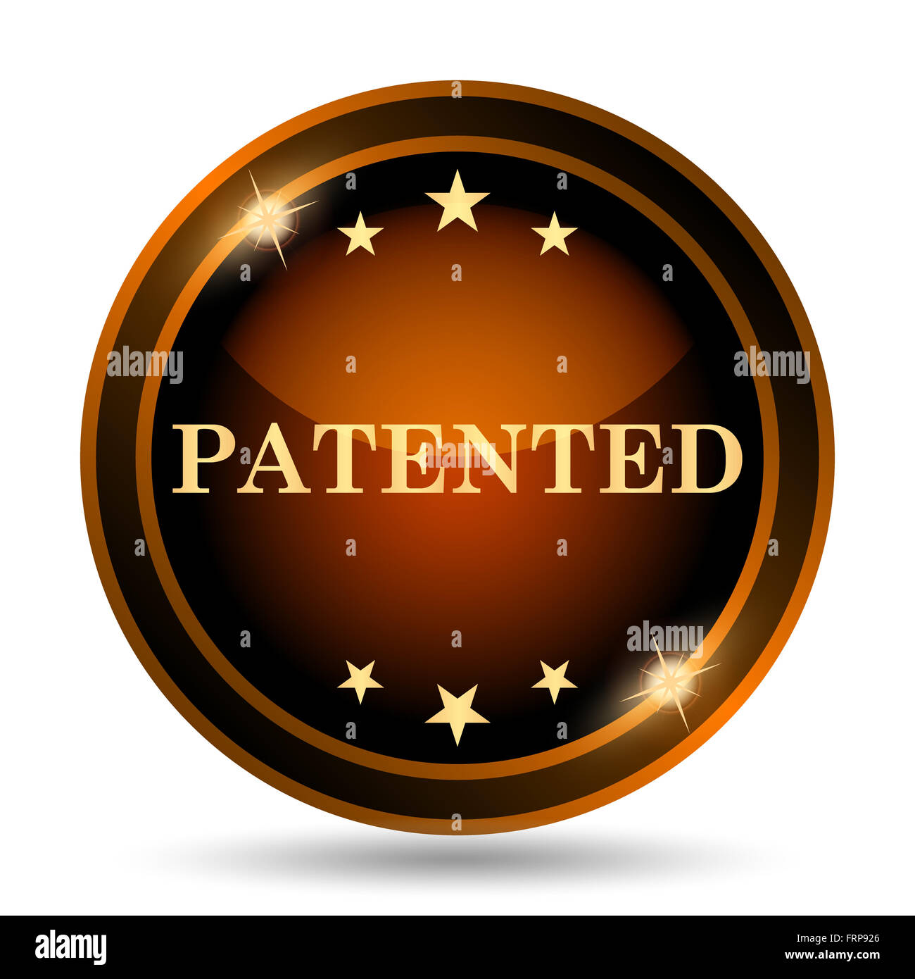 Patented icon. Internet button on white background Stock Photo - Alamy