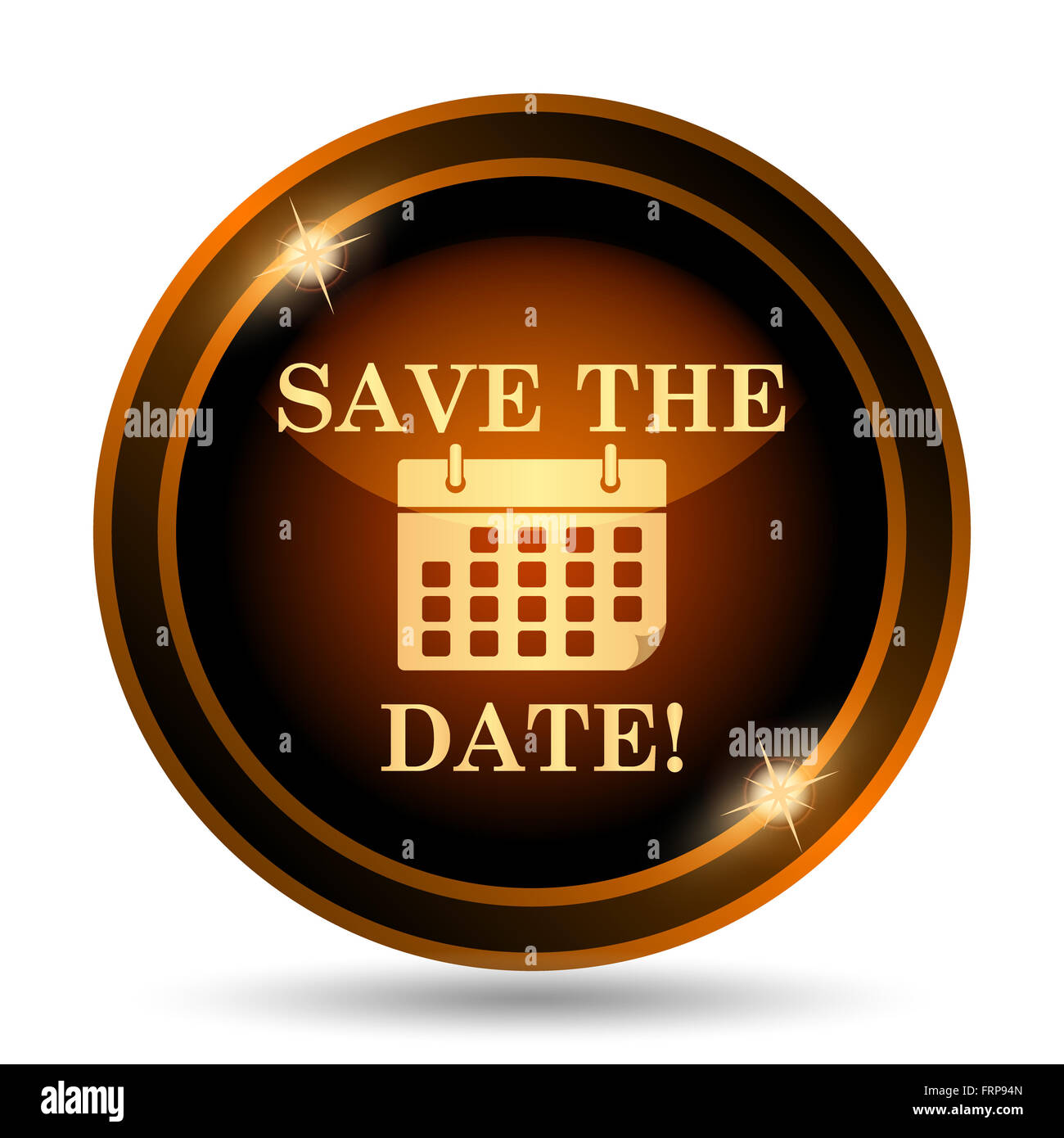 Save the date icon. Internet button on white background Stock Photo - Alamy