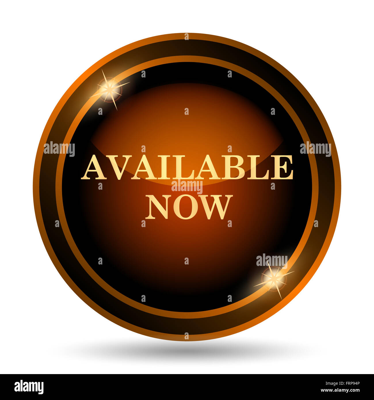 Available now icon. Internet button on white background Stock Photo - Alamy