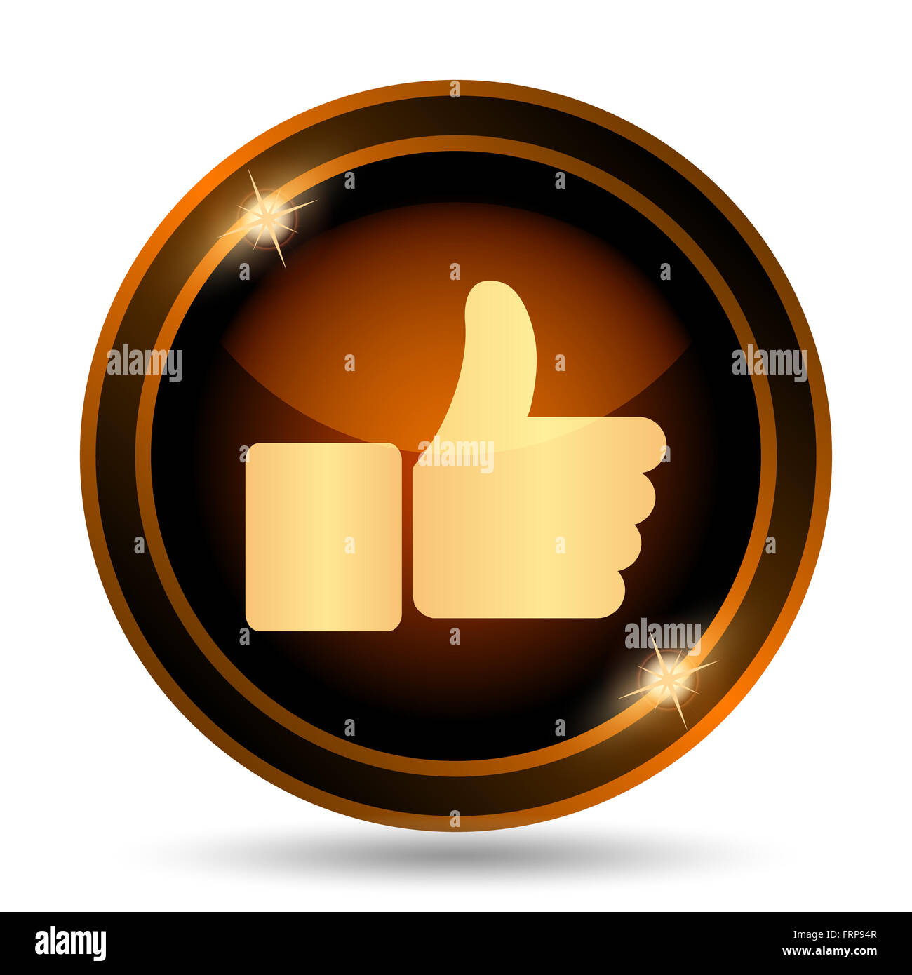 Thumb up icon. Internet button on white background Stock Photo - Alamy