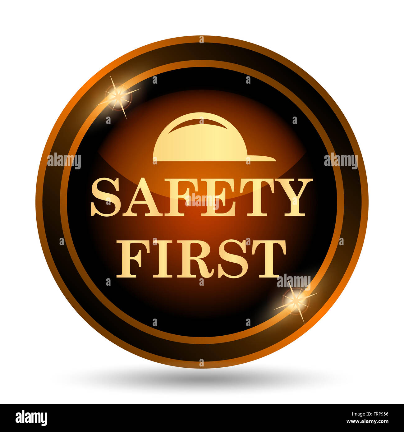Safety first icon. Internet button on white background Stock Photo - Alamy