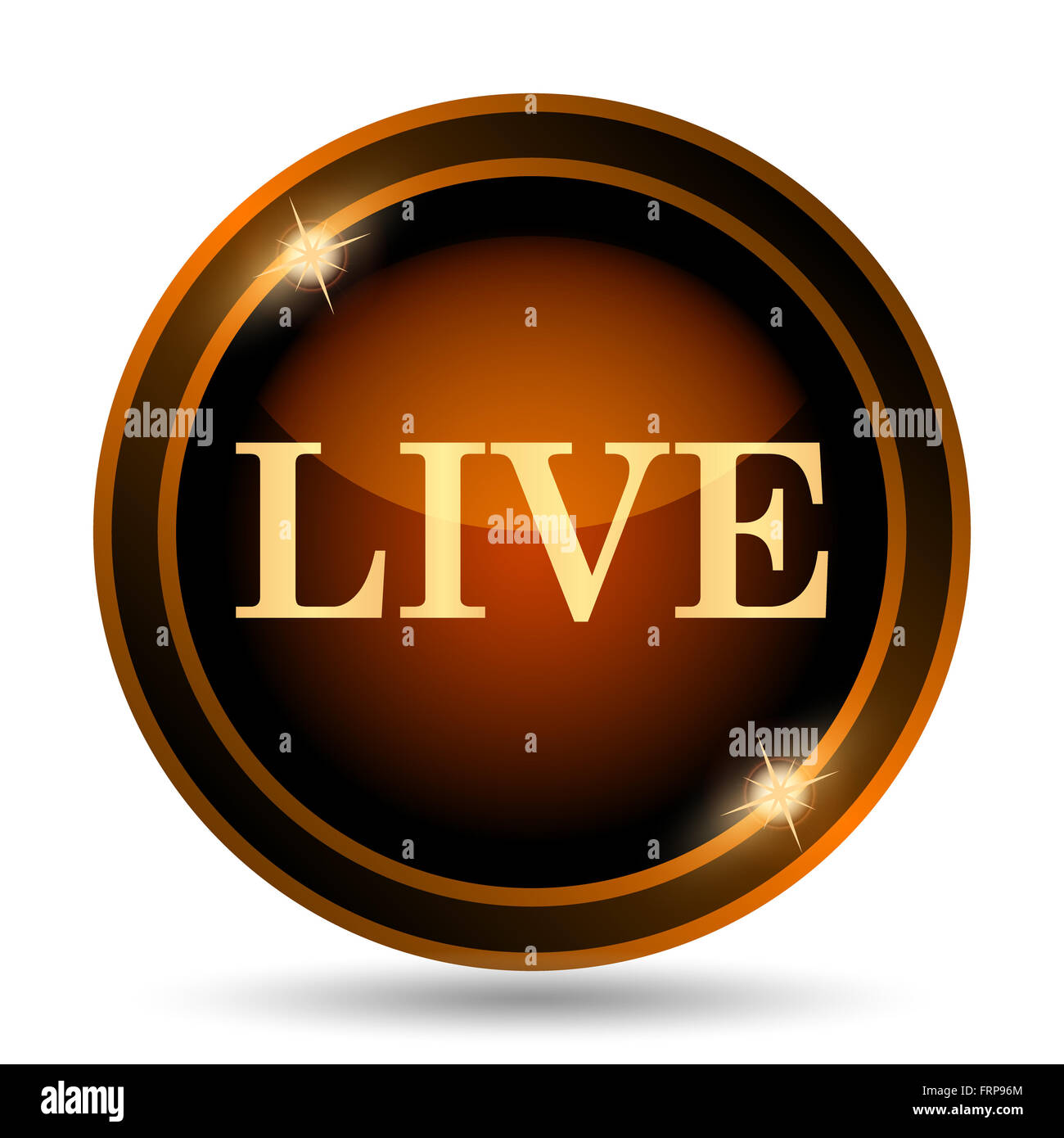 Live icon. Internet button on white background Stock Photo - Alamy