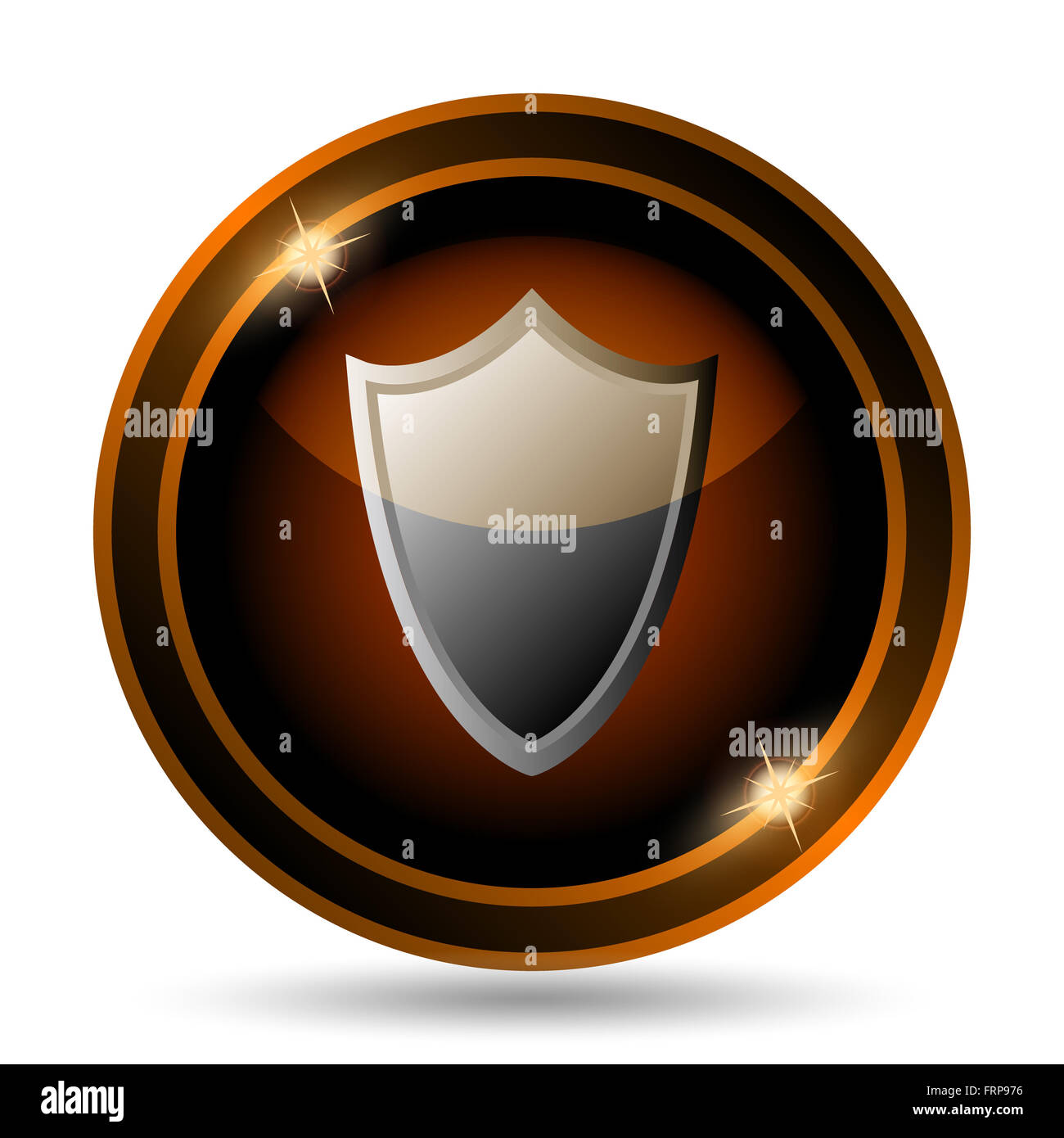 Shield icon. Internet button on white background Stock Photo - Alamy