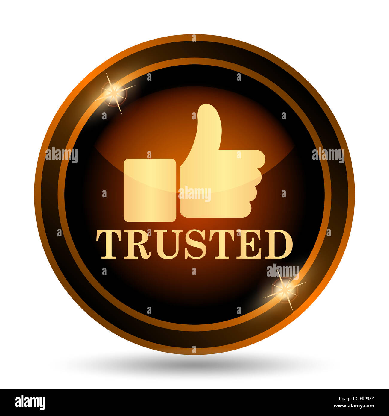 Trusted icon. Internet button on white background Stock Photo - Alamy