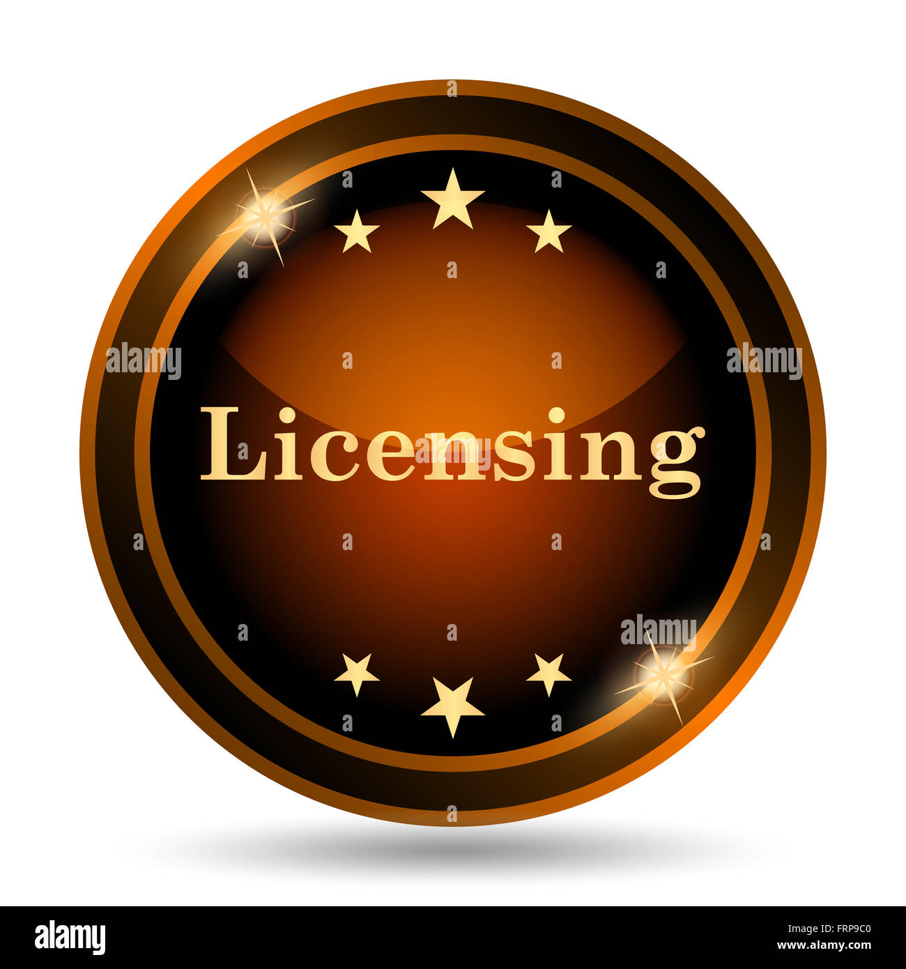 Licensing icon. Internet button on white background Stock Photo - Alamy