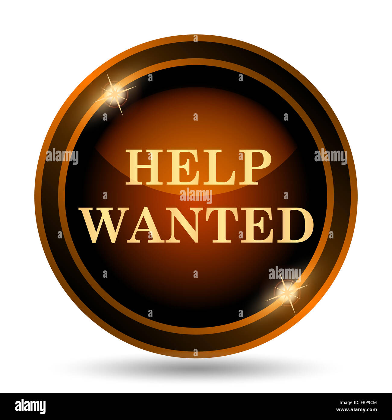 Help wanted icon. Internet button on white background Stock Photo - Alamy