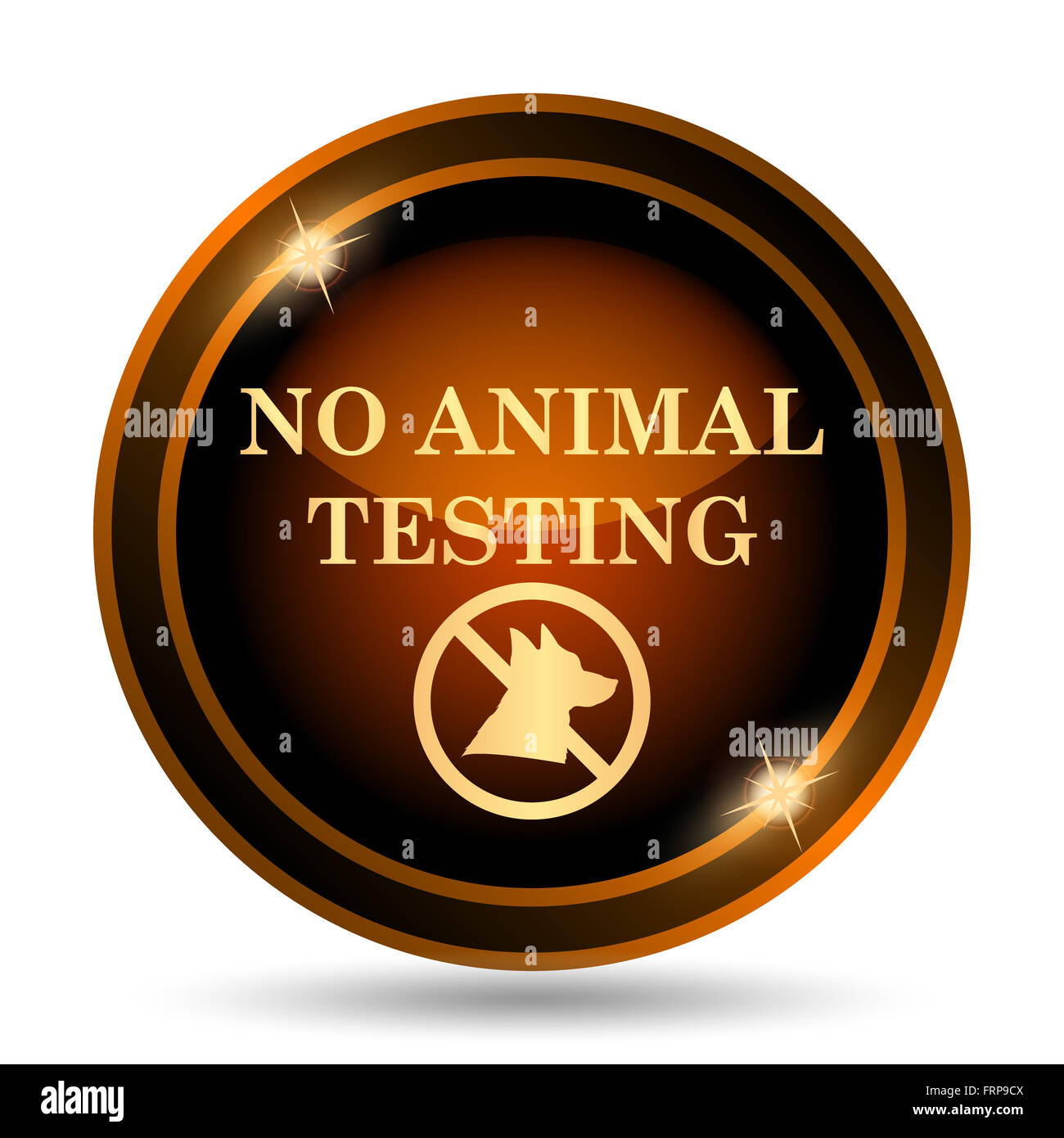 No animal testing icon. Internet button on white background Stock Photo ...