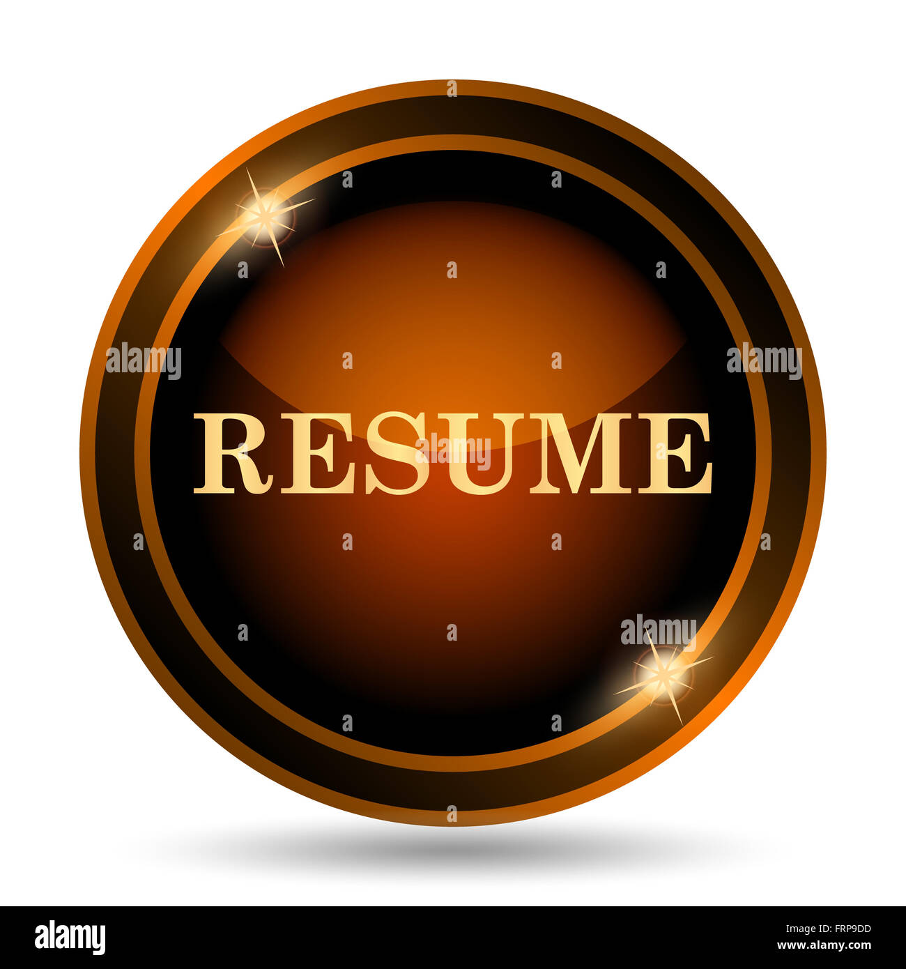 Resume icon. Internet button on white background Stock Photo - Alamy