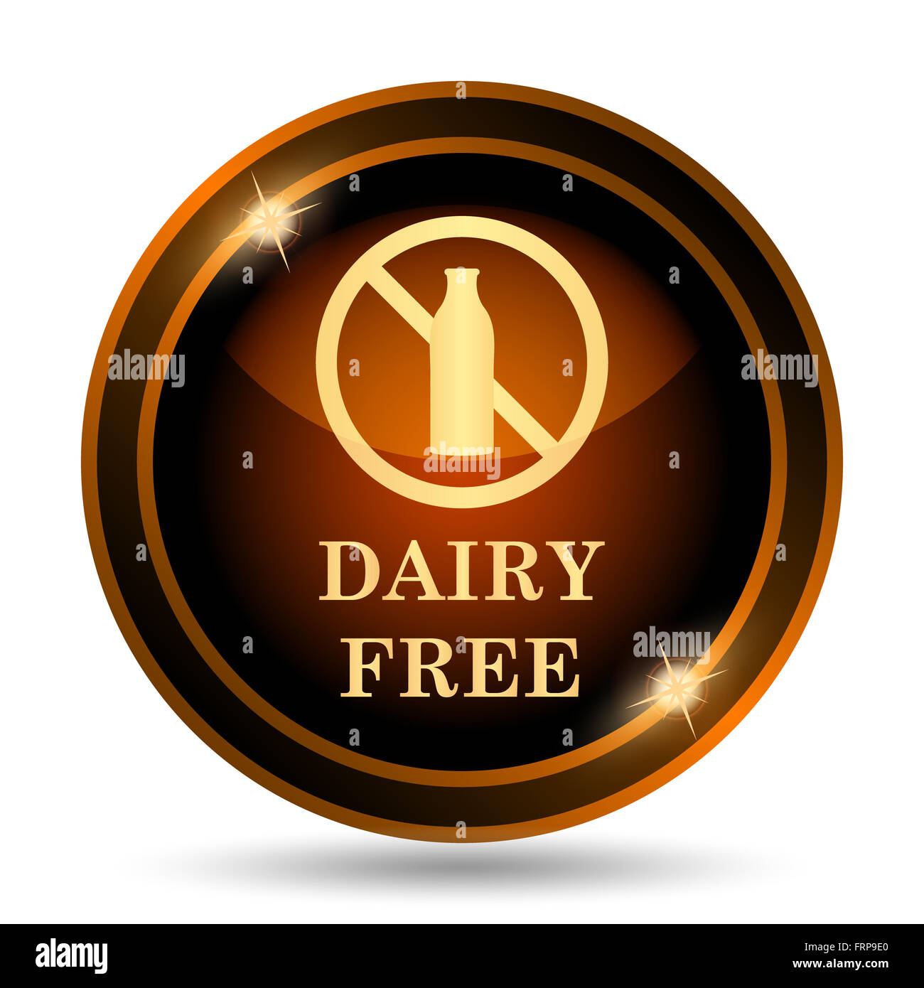 Dairy free icon. Internet button on white background Stock Photo - Alamy